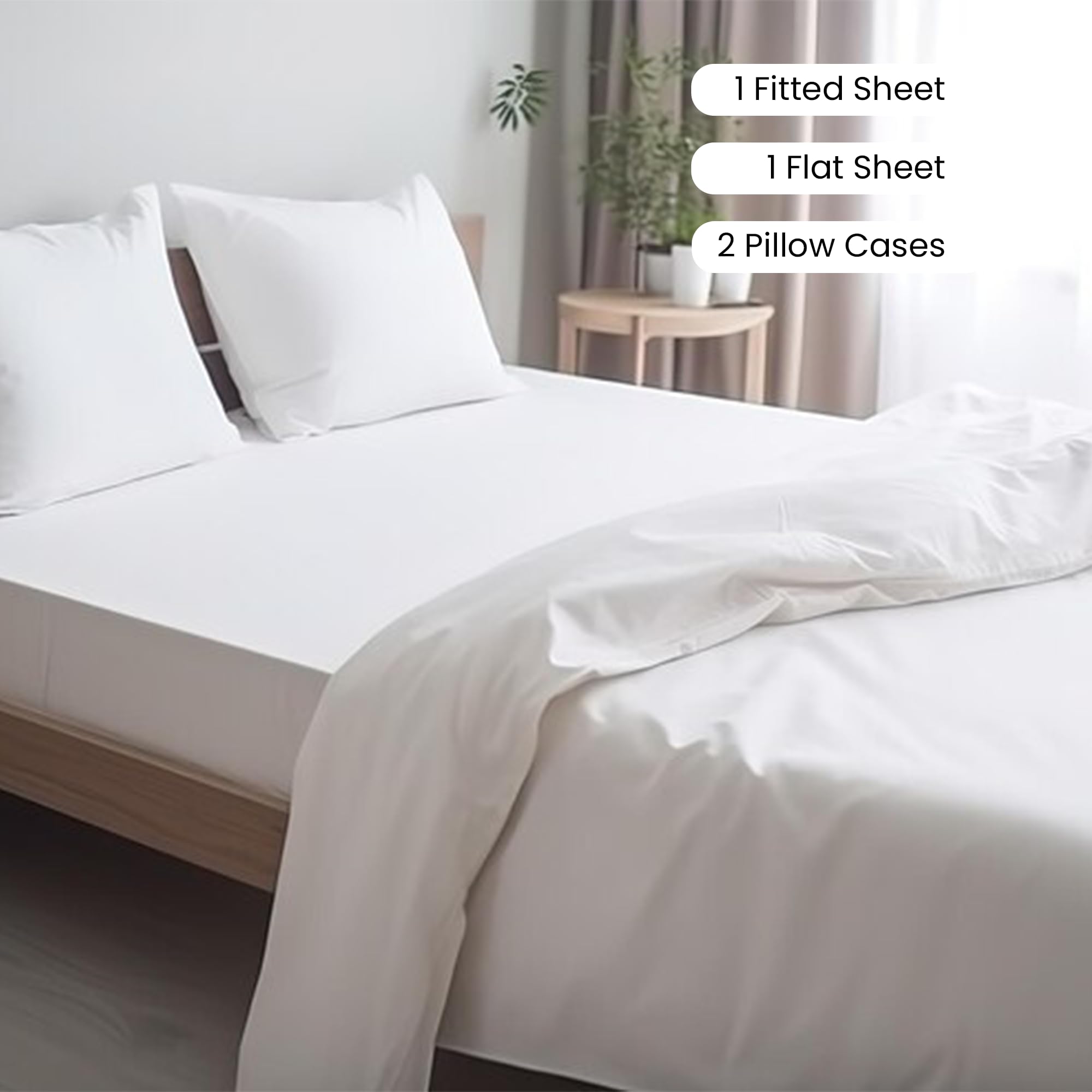 BLUECLANS Twin Size Sheet Set Ivory 1000 Thread Count Egyptian Cotton Sheets 4 Pc Bed Sheet Set 17” Deep Pocket Cooling Sheets Luxury Bedding Sateen Weave Flat, Fitted Sheet, 2 Pillow Cases