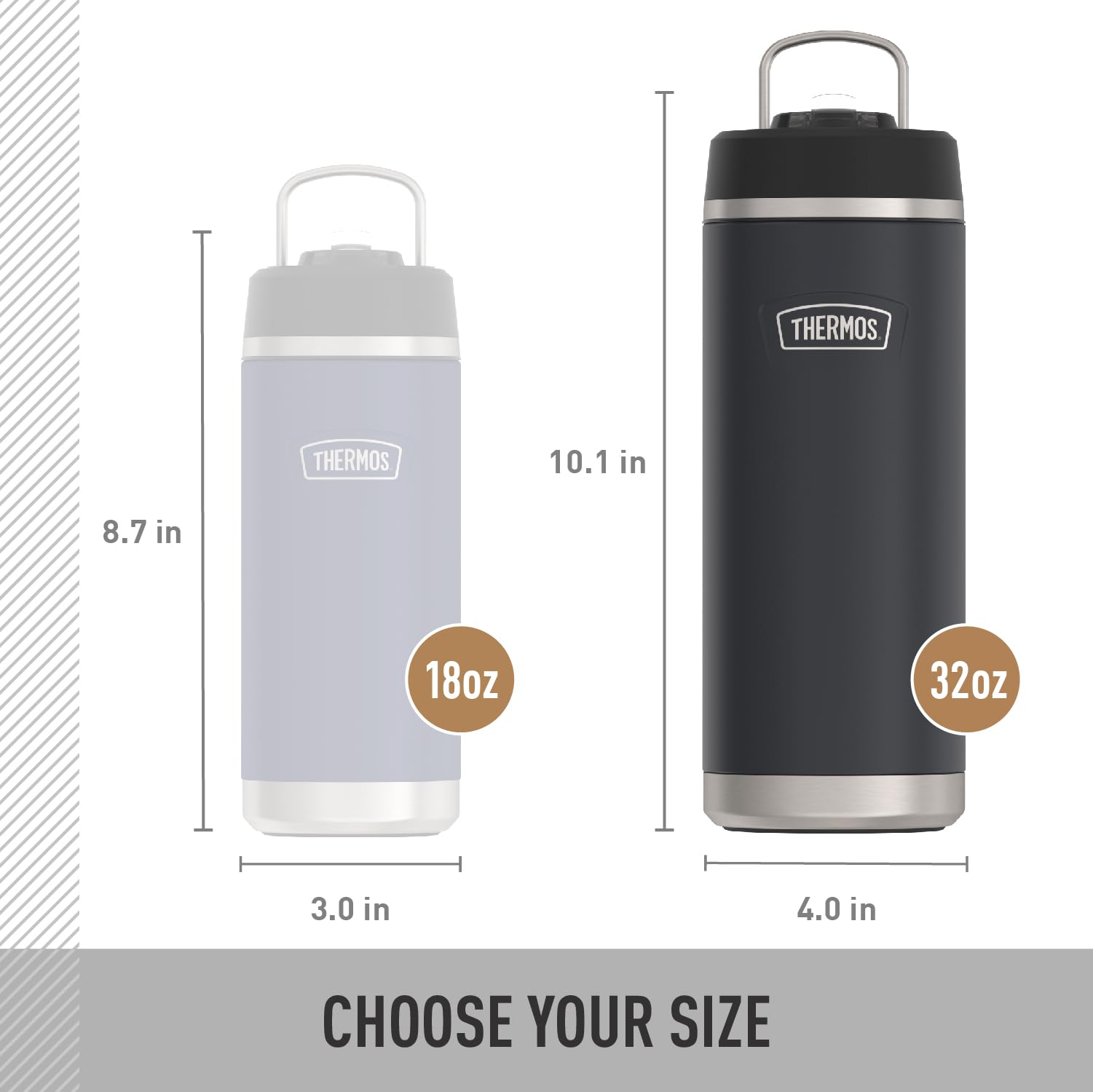 ICON SERIES BY THERMOS Stainless Steel Water Bottle with Straw Lid, 32 Ounce, Sunset Pink