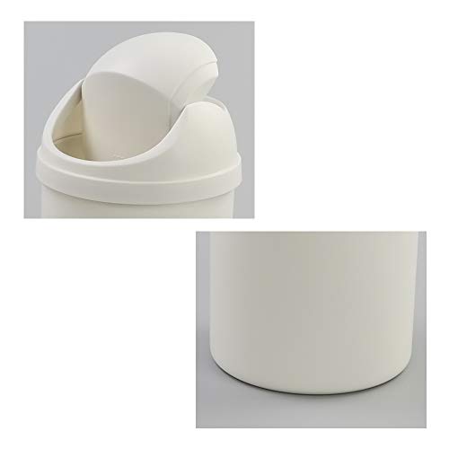 DynkoNA Mini Desktop Waste Bin, Countertop Garbage Can with Lid (White)