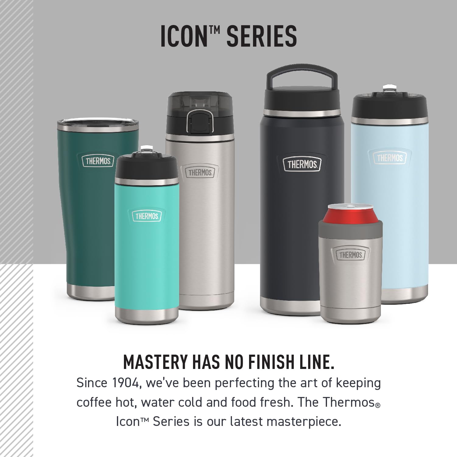 ICON SERIES BY THERMOS Stainless Steel Water Bottle with Straw Lid, 32 Ounce, Sunset Pink