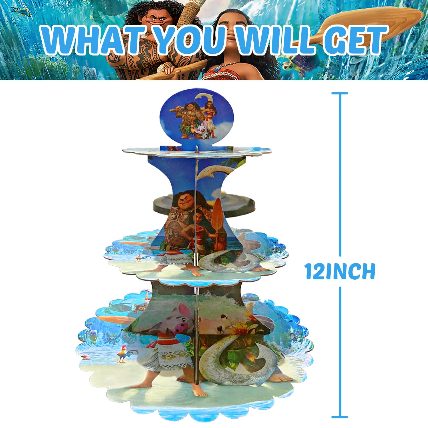 Moana Birthday Party Supplies, Moana Birthday Party Decorations Cake Stand Birthday Party Centerpiece