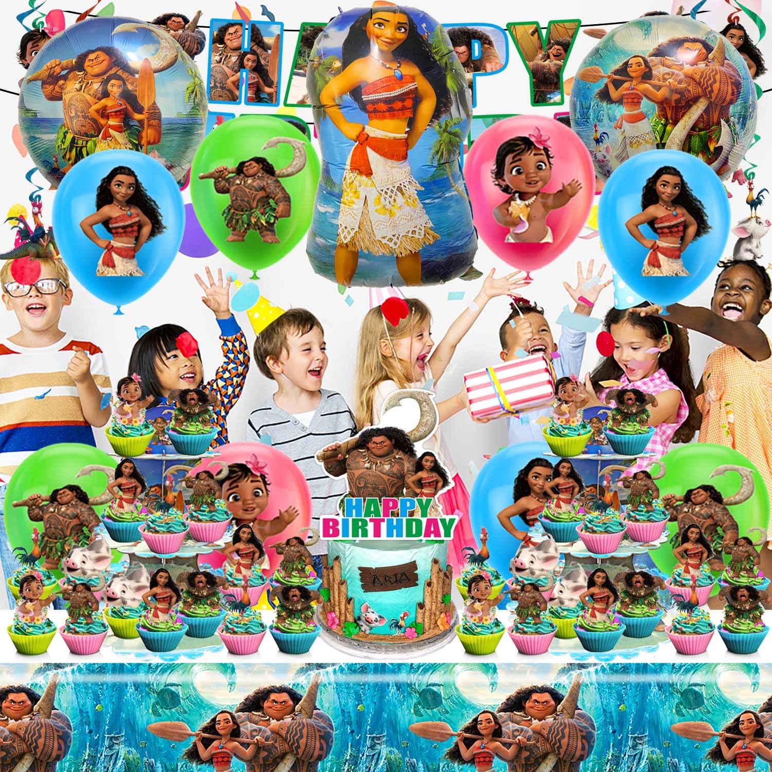 Moana Birthday Party Supplies, Moana Birthday Party Decorations Cake Stand Birthday Party Centerpiece