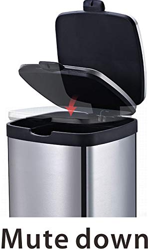 1.3 Gallon- Rectangular Small Steel Step Trash Can Wastebasket,Stainless Steel Bathroom Slim Profile Trash Can,5 Liter Garbage Container Bin for Bathroom,Living Room,Office and Kitchen,Silver