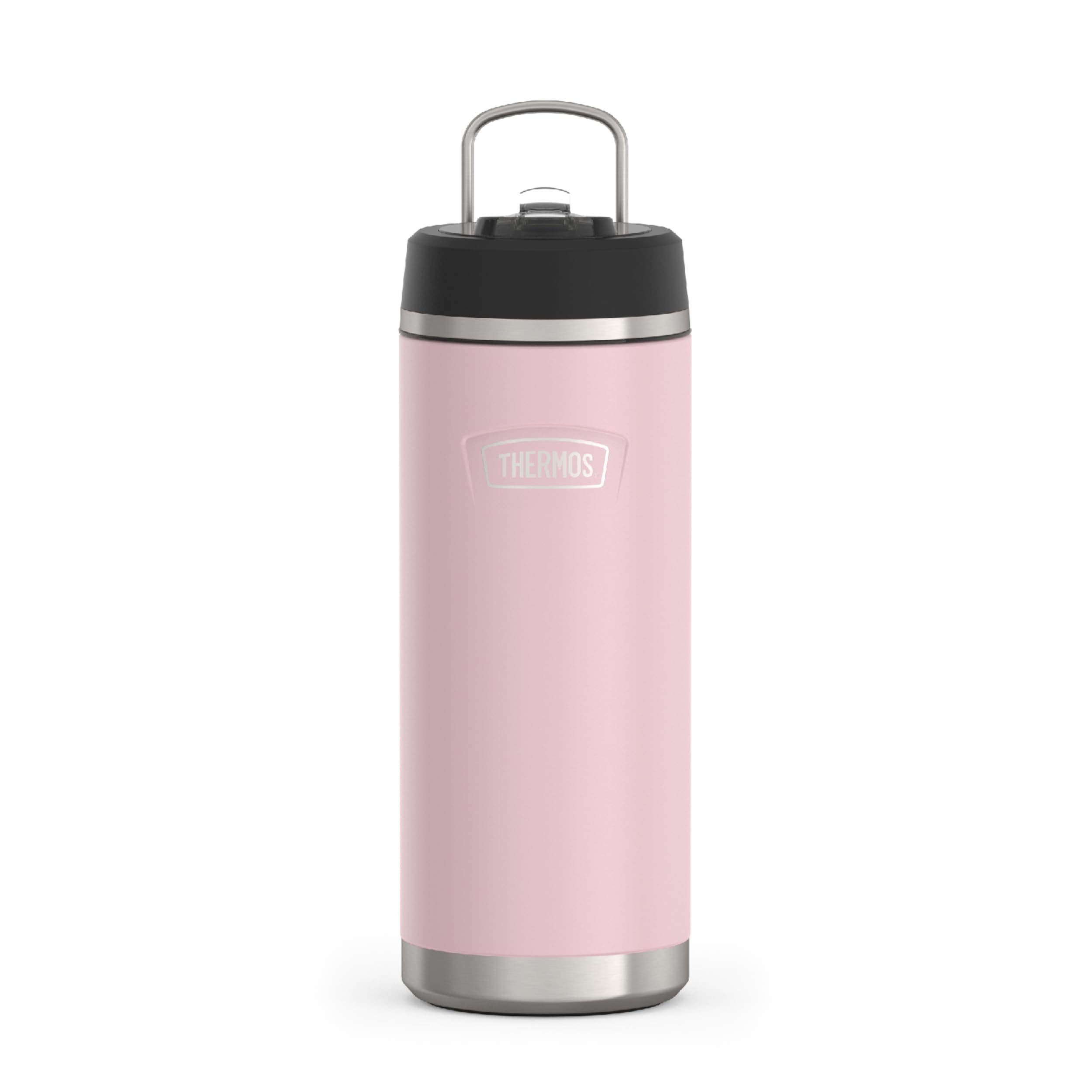 ICON SERIES BY THERMOS Stainless Steel Water Bottle with Straw Lid, 32 Ounce, Sunset Pink