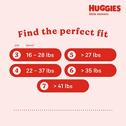 Huggies Little Movers Baby Diapers Size 4,70 Count (Pack of 2)