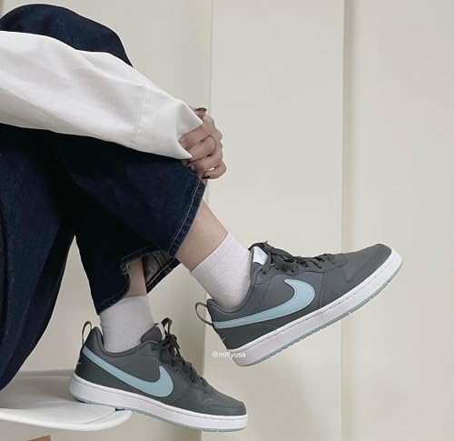 Nike Court Borough Low 2 (GS) (BQ5448-018)_7Y, Iron Grey/Ocean Bliss-White, 7 Big Kid