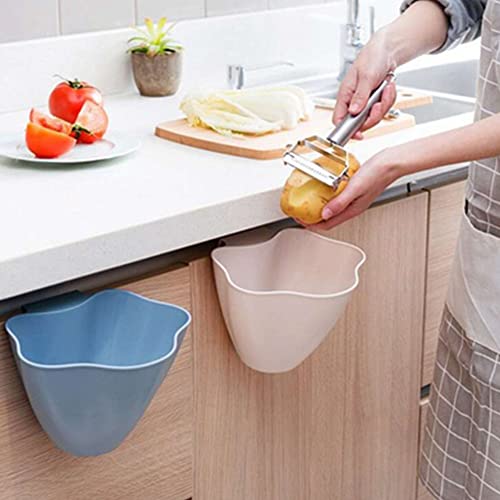 yxsian69g Mini Kitchen Cabinet Door Hanging Garbage Bin Can Desk Trash Storage Container for Kitchen Cabinet Door, Bathroom, Bedroom, Living Room, Office Green