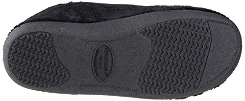 isotoner Men's Microterry Memory Foam Indoor/Outdoor Slip-On Slippers, Black, 11-12