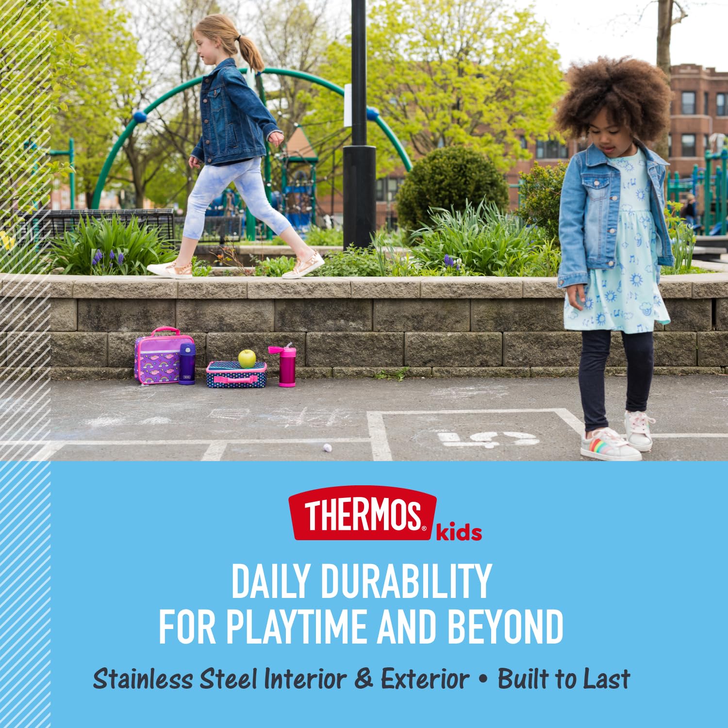 THERMOS FUNTAINER 12 Ounce Stainless Steel Vacuum Insulated Kids Straw Bottle, RAINBOW HIGH