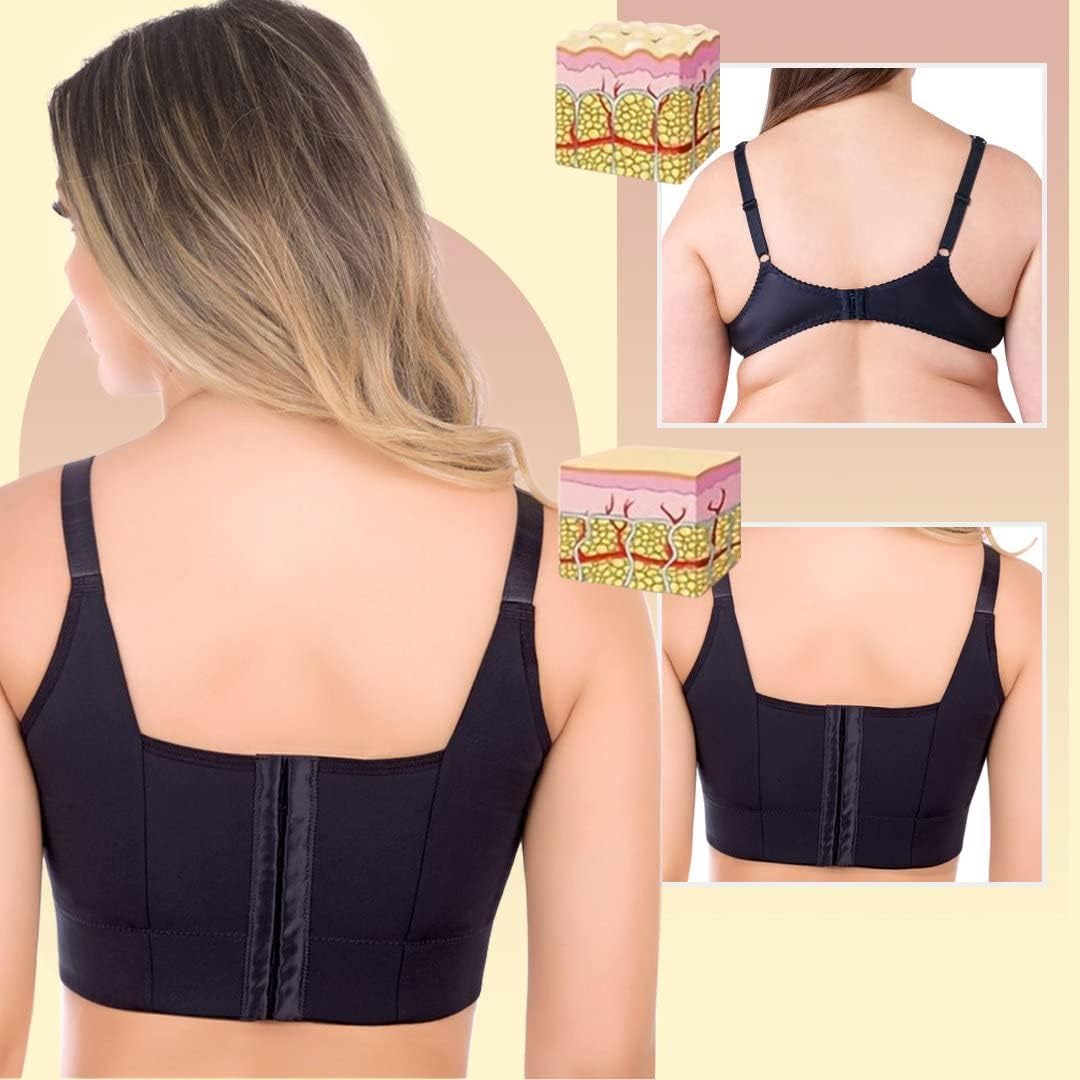 miscloder Women's Filifit Sculpting Uplift Bra Fashion Deep Cup Bra Full Back Coverage Hide Fat Smooth Bra Push Up Sports Bra (b, Black, 38B)
