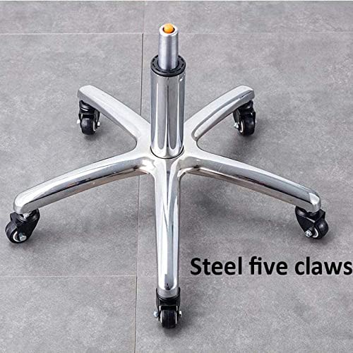 Rolling Swivel Stool Saddle Chair Stool on Wheel, Nail Stool with Gray PU Synthetic Leather Seat, Adjustable Height 45-55 cm, Supported Weight 160 Kg, Adjustable Swivel Rolling Stool for Massage Spa