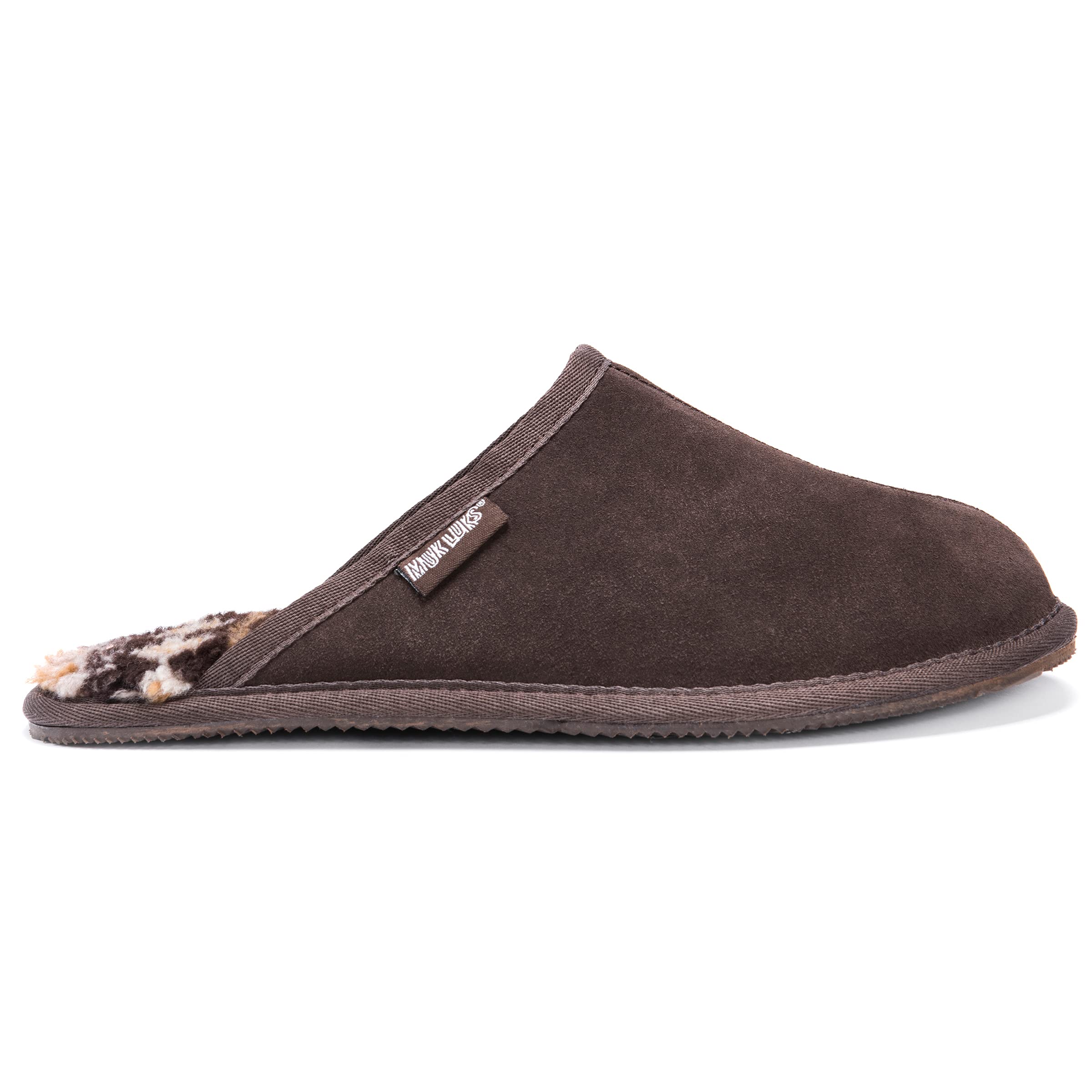 MUK LUKS mens Dave Slipper, Chocolate, 10 US