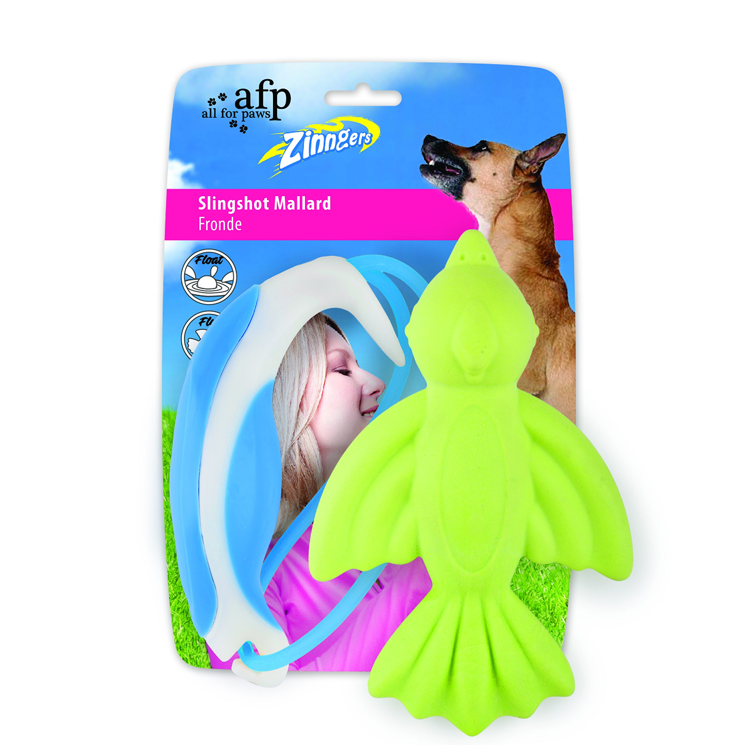 ALL FOR PAWS Dog Flying Toy, Mallard Interactive Dog Toys with Slingshot,Duck Hunting Pet Toys