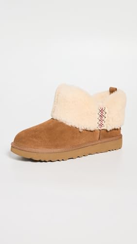 UGG Women's Ultra Mini Ugg Braid Boot, Chestnut, 8