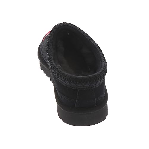 UGG Men's Tasman Logo Slipper, Black / Samba Red, 11