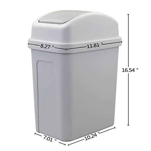 Sosody 4.5 Gallon Swing Top Garbage Can, Plastic Trash Bin with Lid, 3 Pack
