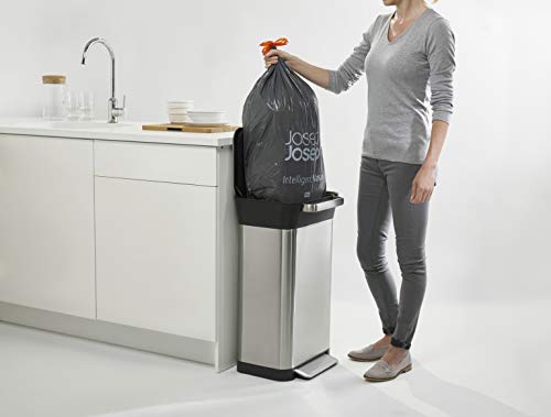 Joseph Joseph 30030 Intelligent Waste Titan Trash Can Compactor, 8 gallon / 30 liter, Stainless Steel
