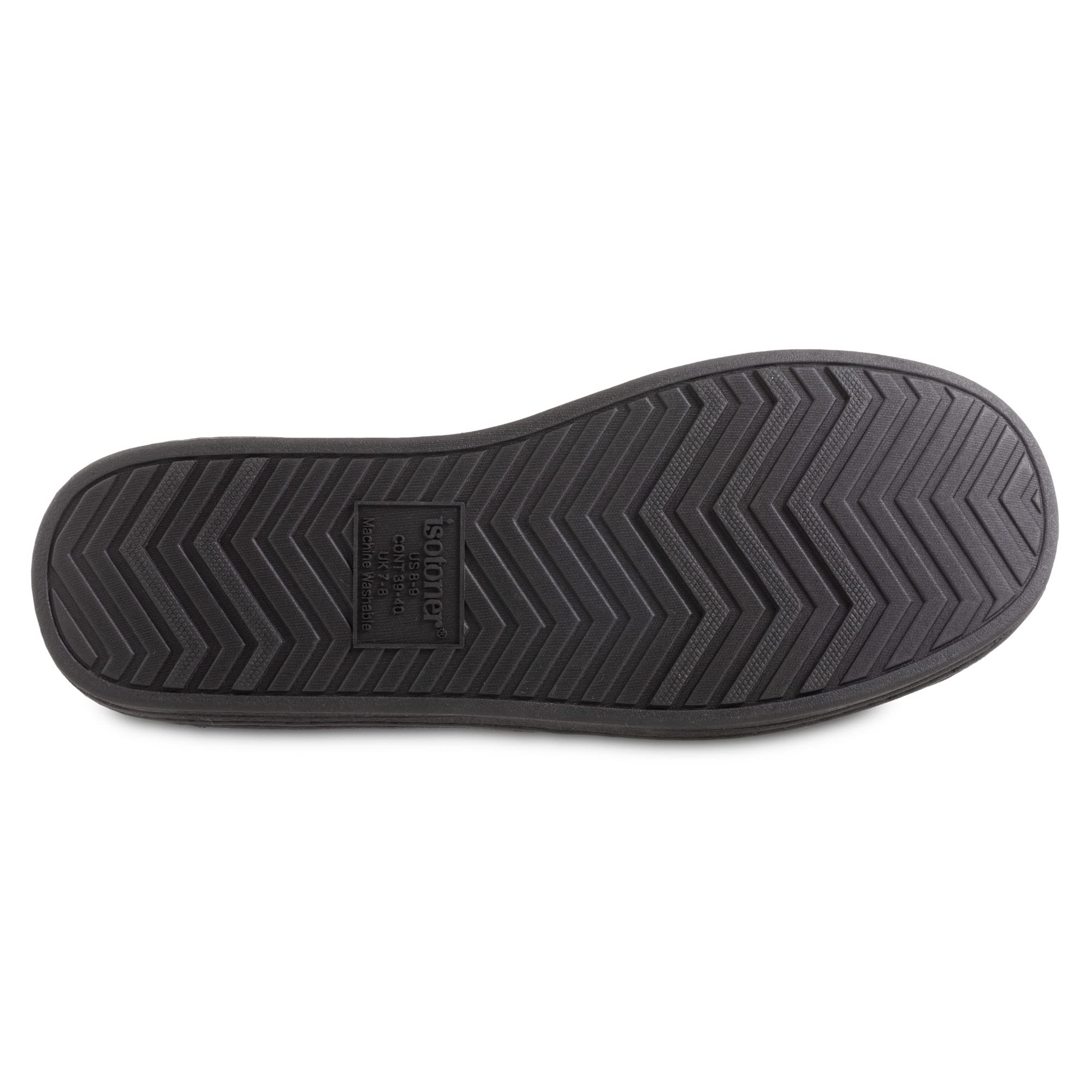 isotoner Men's Recycled Microsuede Nigel ECO Slippers with Advanced Memory Foam and Berber Lining, Black, 8-9