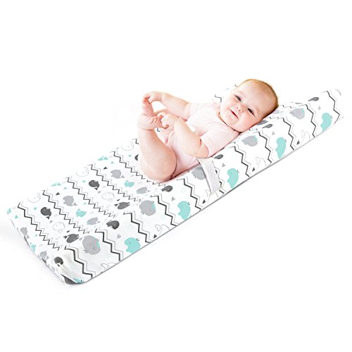 Stretchy Changing Pad Covers for Boys Girls ,2 Pack Jersey Knit ,Elephant & Whale