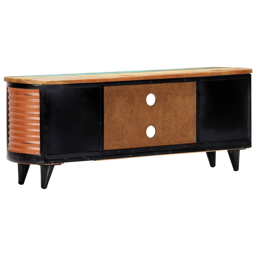 vidaXL TV Stand, TV Unit for Living Room Bedroom, Sideboard with Drawer, TV Console Media Unit Cupboard, Industrial Style, Solid Reclaimed Wood