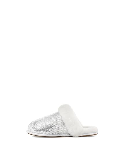 UGG Women's Scuffette Ii Mirror Ball Slipper, Silver, 8