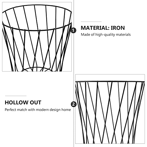 Cabilock Trash Bin Wire Mesh Trash Can Decorative Wastebasket Recycling Bin Iron Waste Paper Basket Garbage Can Container Bin for Office Bathroom Bedroom Black