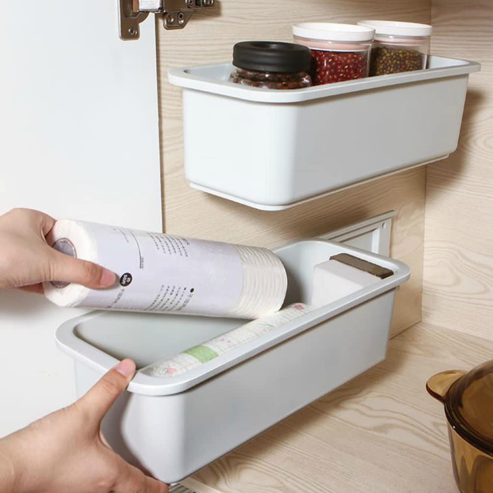 Housoutil Pull-out Storage Box Shelf Organizer Bathroom Storage Baskets Under Sink Organizer Storage Organizer Under The Sink Organizer Plastic Container Pp Cell Phone White Charging Stand