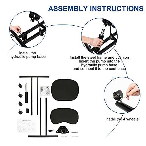 Himimi Kneeling Chair Ergonomic for Office, Height Adjustable Stool with Thick Foam Cushions for Home and Office - Improve Posture to Relieve Neck & Back Pain, New Upgraded Pneumatic Pump