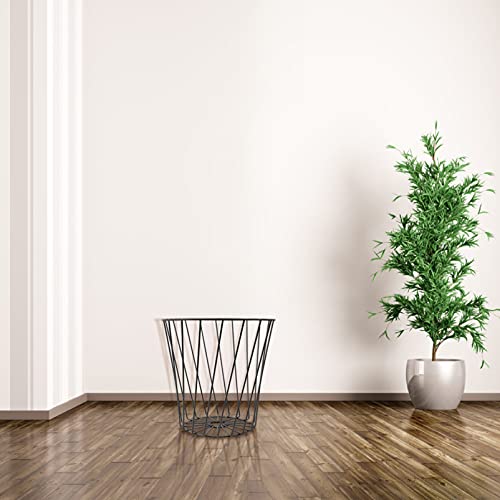 Cabilock Trash Bin Wire Mesh Trash Can Decorative Wastebasket Recycling Bin Iron Waste Paper Basket Garbage Can Container Bin for Office Bathroom Bedroom Black