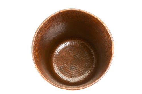 Premier Copper Products TC11DB Hand Hammered Copper Trash Can, Oil Rubbed Bronze