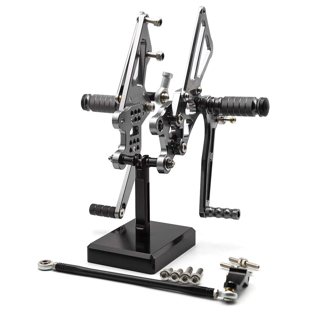 CNC ZX14R 12-20 Motorcycle Adjustable Rearsets Foot Pegs Rear Set Footpeg Shift Pedal Compatible with Ninja ZX14 ZX-14R/ABS ZX 14R 2012-2020 Titanium