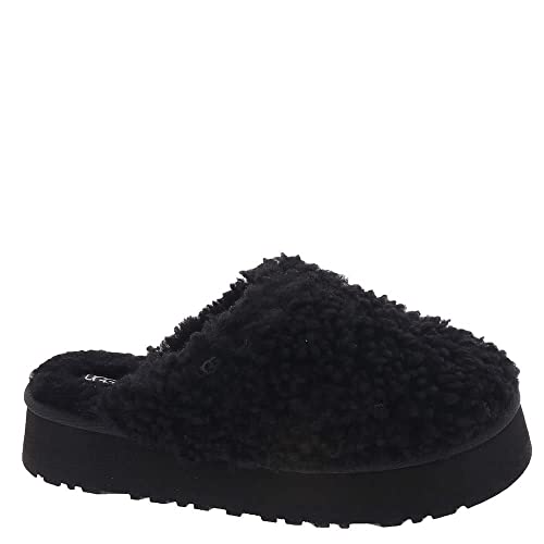 UGG Women's Maxi Curly Platform Slipper, Black, 8