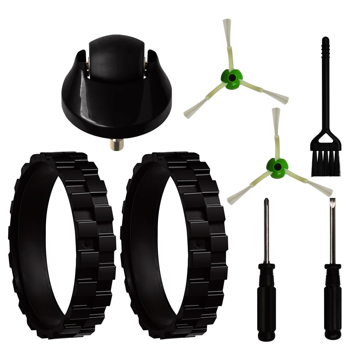 iParto Tires for IROBOT ROOMBA Front Wheel Caster Replacement Parts Kit for ROOMBA i3 i3+ i4 i6 i6+ i7 i8 E5 E6 E7 j7 7550 3550 3150 5150 6198 7150 Side Brush with Tools