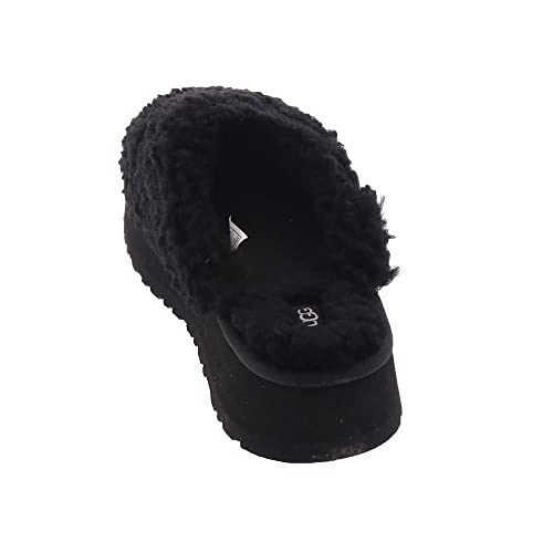 UGG Women's Maxi Curly Platform Slipper, Black, 8