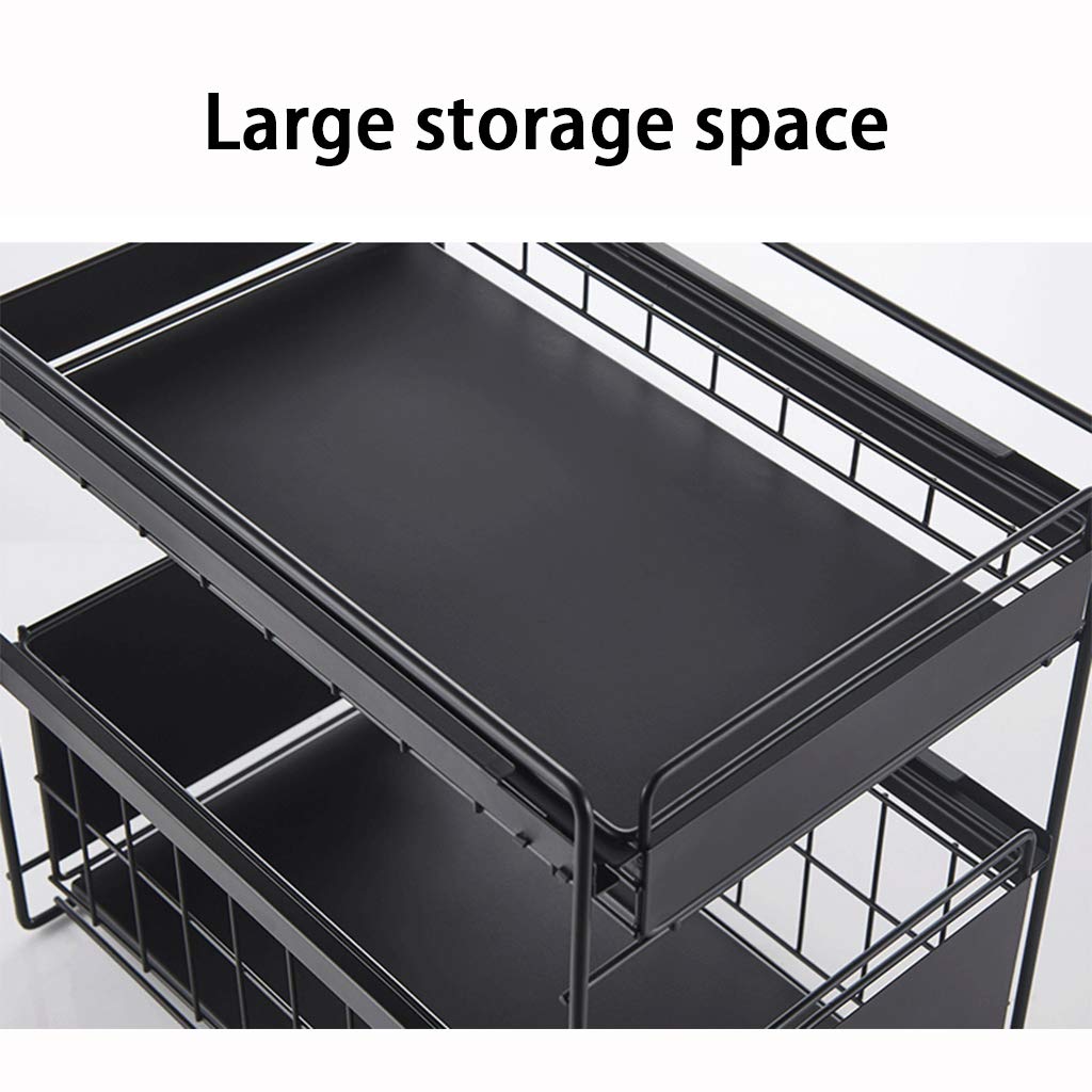 Under Sink Storage Kitchen Storage Rack,Under Sink Storage Racks,Under Sink Organizer,pull-out Cabinets,countertop Storage,Kitchen Tidy Organiser,for Kitchen Bathroom, White 40.5*27.7*39.5cm