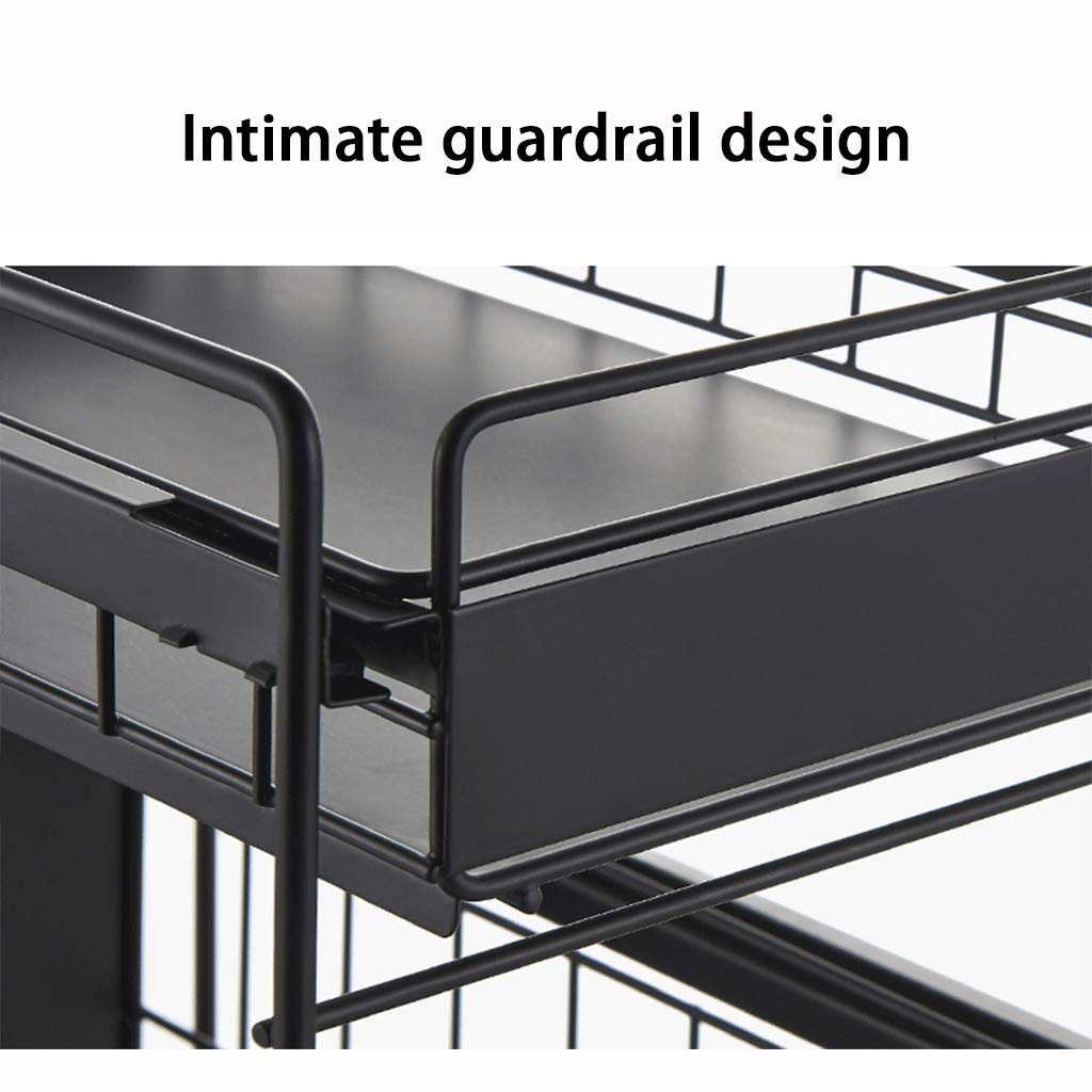 Under Sink Storage Kitchen Storage Rack,Under Sink Storage Racks,Under Sink Organizer,pull-out Cabinets,countertop Storage,Kitchen Tidy Organiser,for Kitchen Bathroom, White 40.5*27.7*39.5cm
