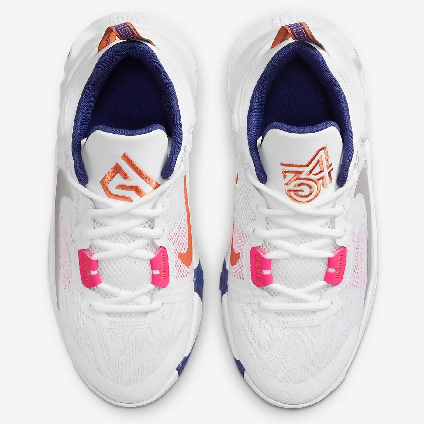 Nike Giannis Immortality 2 Boys DQ1943-102 (White/Multi-Color-DEEP Roy), Size 3.5