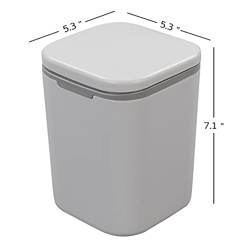 HOMMP Recycled Tiny Desktop Trash Can, Car Waste Can, 0.5 Gallon (Gray)