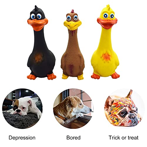 SLAGMALE Pets Dog Toys Screaming Chicken Squeeze Sound Toy Dog Squeaker Chew Training Toy for Medium and Small Dogs (Black)