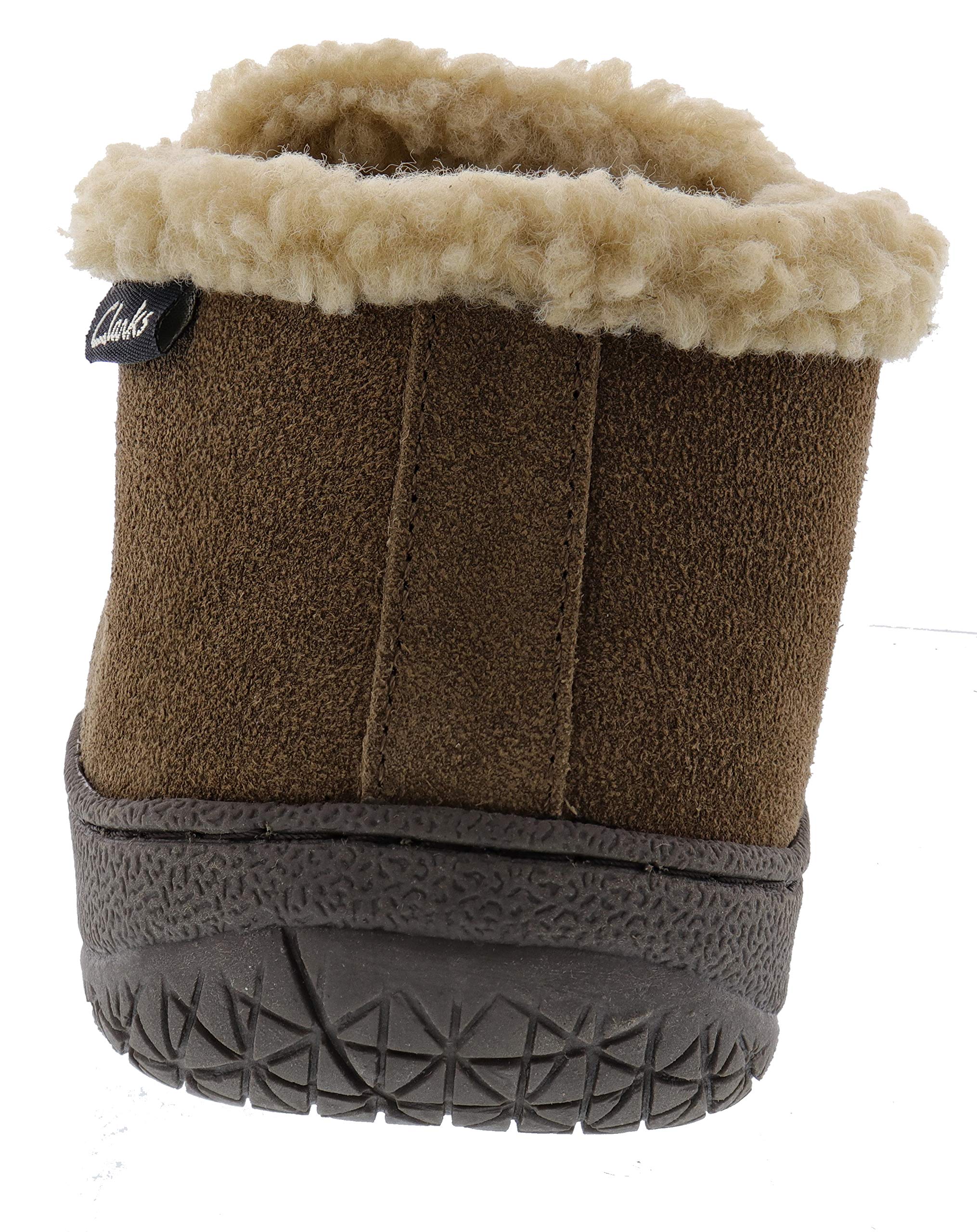 Clarks Sage Suede Moccasin Faux Fur Lining Indoor Outdoor Bootie Slippers (Sage Suede, 12)