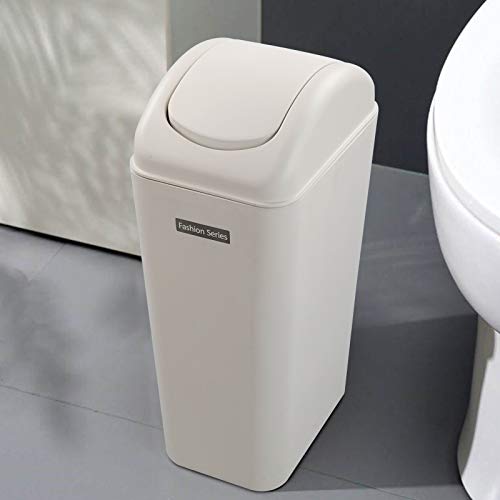 Utiao Slim Trash Cans with Swing Lid for Kitchen, Office, Bathroom, 14 L