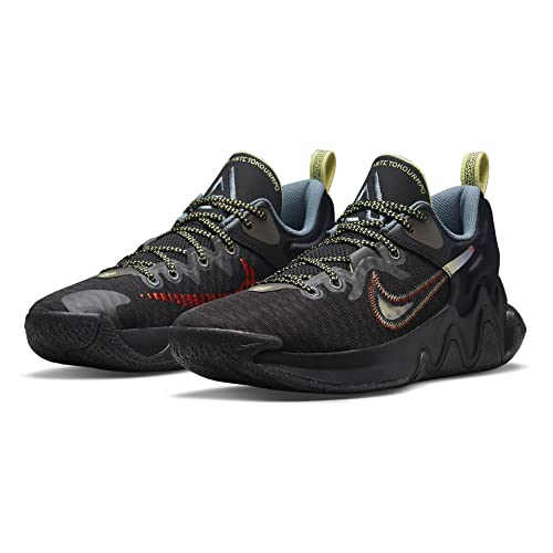 Nike Men's Giannis Immortality Athletic Basketball Shoes, Black/Limelight/Ozone Blue, 13