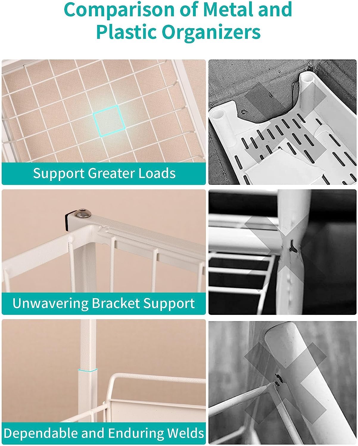 Under Sink Organizer,Metal Pull Out Kitchen Cabinet Organizer with Sliding Drawer,Sturdy Multi-Functional for Bathroom Organization,White