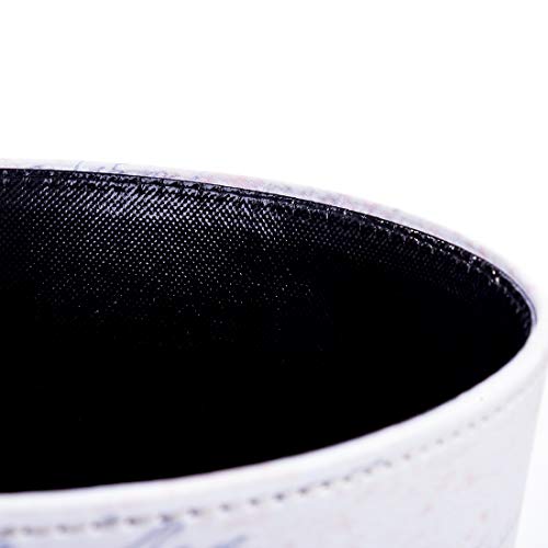 Scakbyer 10L/2.64 Gallon Trash Can, Decorative Waste Basket, PU Leather Waste Paper Basket, Waterproof Garbage Can for Bathroom, Bedroom, Office, Kitchen and Living Room - Lavender