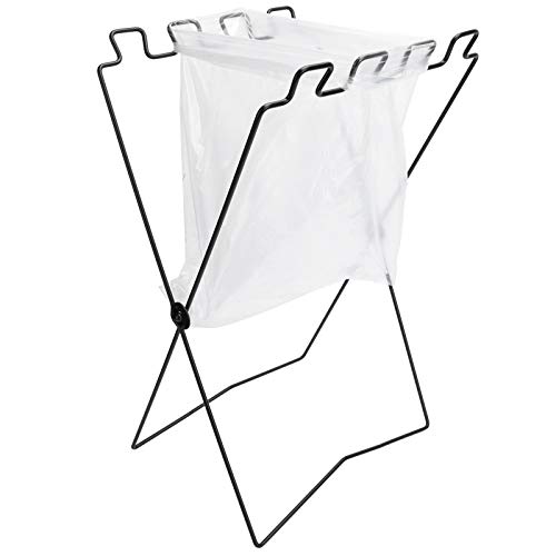 Chiwe Trash Rack, Iron Wire Folding Shelf Portable Garbage Bag Holder Plastic Bag Shelf, for Camping Picnic Kitchen