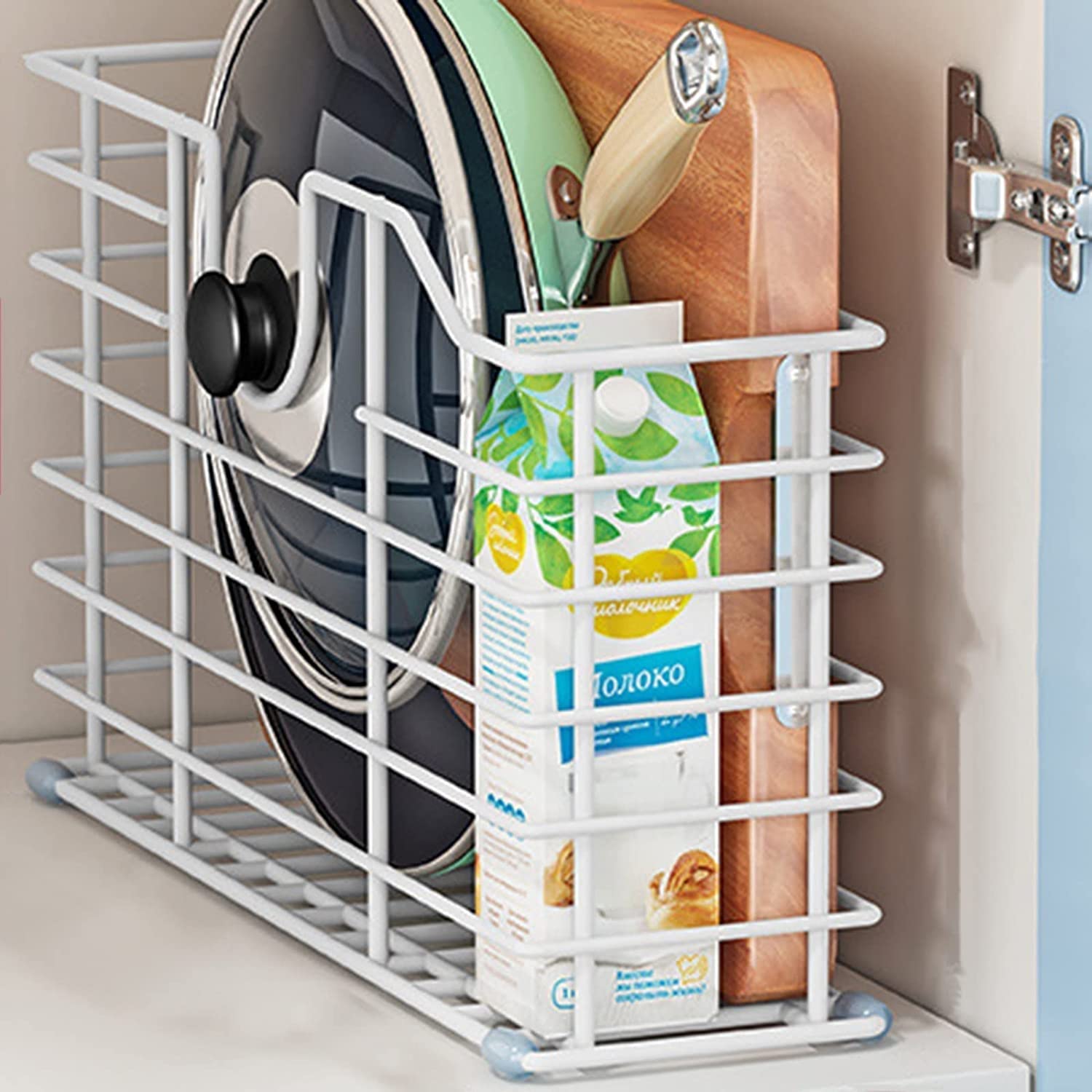 LEAYAN Under Sink Storage Cabinet Organizer Drawer, Multi-Purpose Under Kitchen Sink Organizers and Storage Upgraded Kitchen Cabinet Organizer Under Sink Rack Shelf, White 42x12x25cm