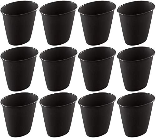 Gildan Usa 210885 10.25 in. 1.5 gal Oval Vanity Waste Basket44; Black - Pack of 1212