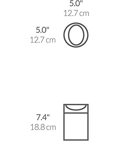 simplehuman 1.5 Liter / 0.4 Gallon Mini Countertop Trash Can, Brushed Stainless Steel