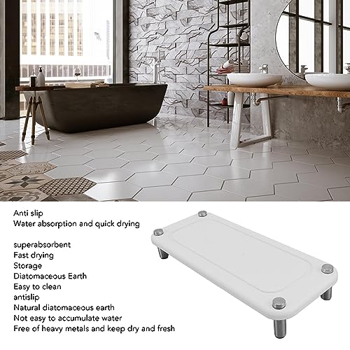 jerss Diatomaceous Earth Sink Tray Hotel for Organizer with Bathroom Washing Table Riser for Holder for Cup for Holder Diatomaceous Earth Under Sink Organizers (White)