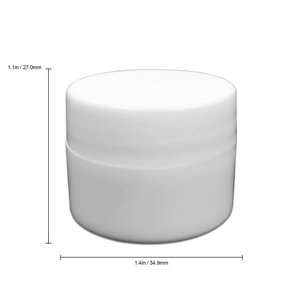 Beauticom 36 Pieces 7G/7ML (0.25oz) WHITE Sturdy Thick Double Wall Plastic Container Jar with Foam Lined Lid for Herbs, Spices, Loose Leaf Teas, Coffee and Other Foods - BPA Free